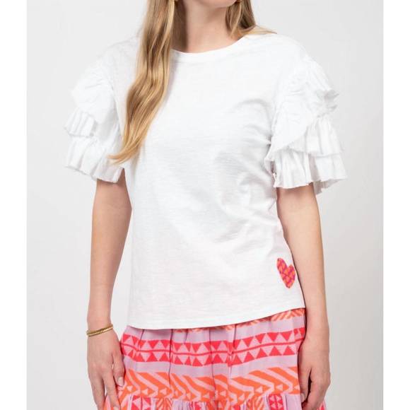 ivy jane | Tops | New Ivy Jane Juliet Ruffle Sleeve Top In White | Poshmark